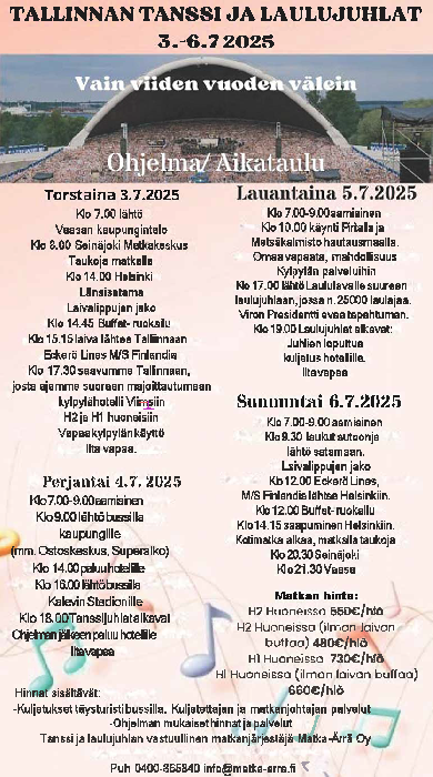 Tallinnan tanssi- ja laulujuhlat 2025 :: Matka-Ärrä Oy